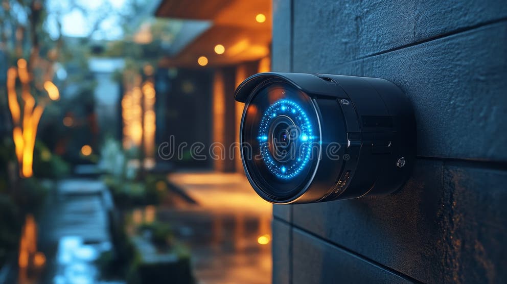 Advanced Smart Home Security System with CCTV Cameras in a Modern ...