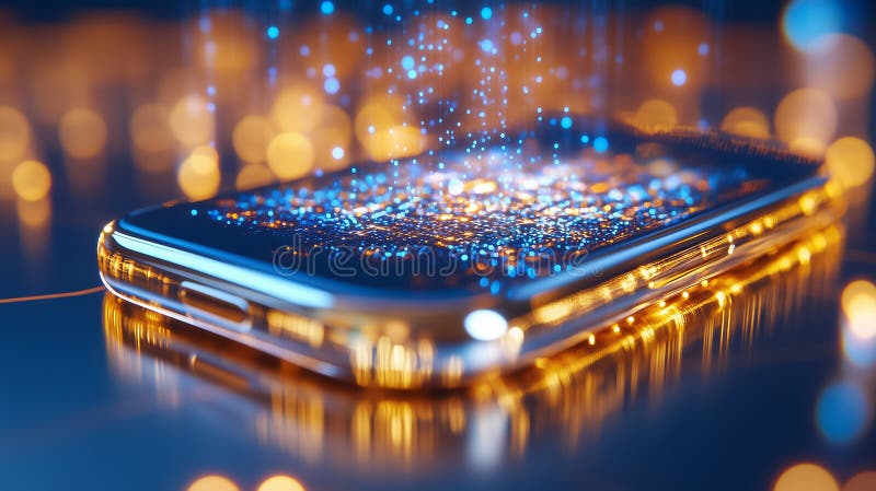 An Advanced Smartphone Shows a Holographic Global Network, Showcasing ...