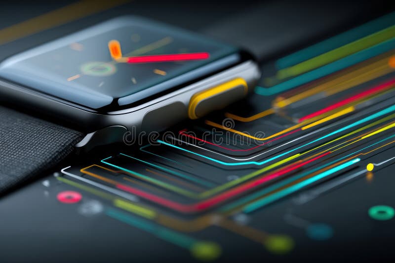 Futuristic Smartwatch Interface Concept Featuring Vibrant Motion UI ...