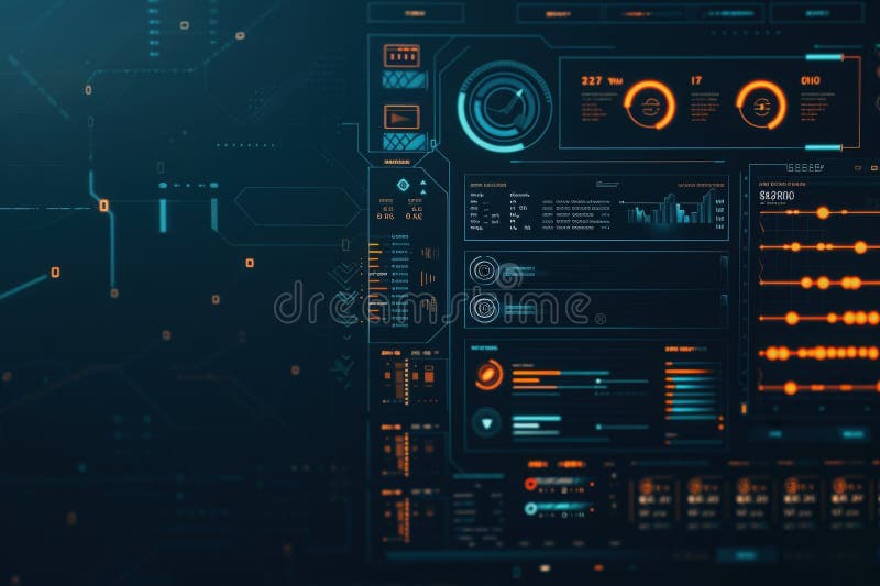 Interactive ERP Software Dashboard on a Sleek Digital Background Stock ...