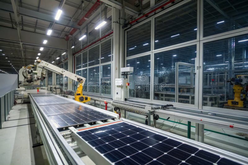 Advanced Solar Panel Manufacturing Facility Showcasing Automated ...