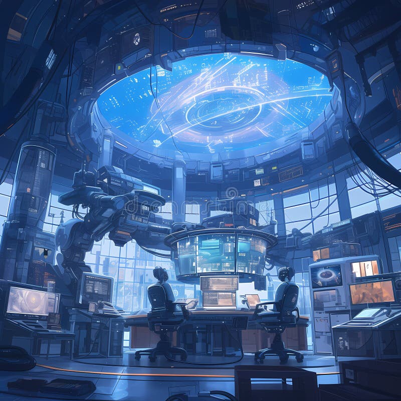 Advanced Space Command Center Illustration Stock Illustration ...