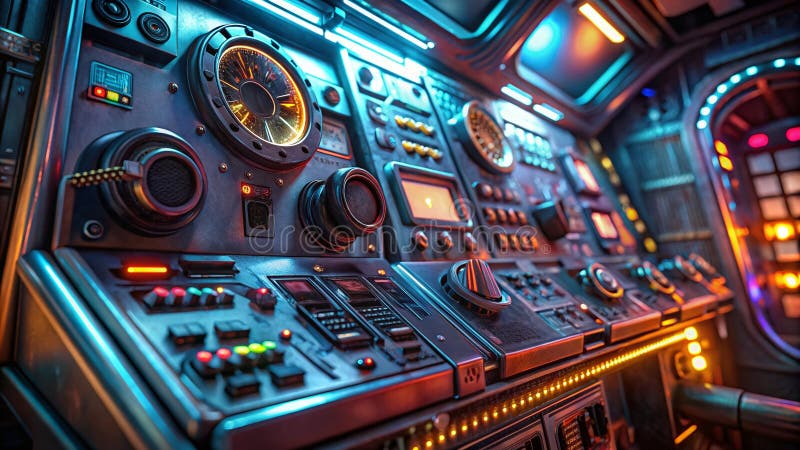 Advanced Spacecraft Control Panel Immersive Interface with Detailed ...