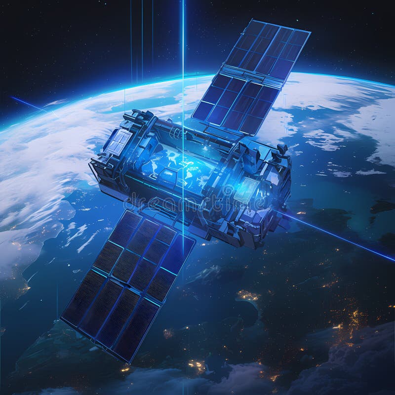 Advanced Spacecraft in Orbit Stock Illustration - Illustration of ...