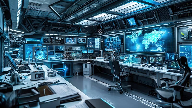 Advanced Starship Laboratory Stock Illustration - Illustration of ...