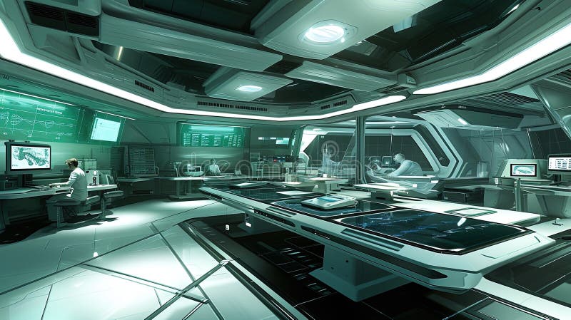 Advanced Starship Laboratory Stock Illustration - Illustration of ...