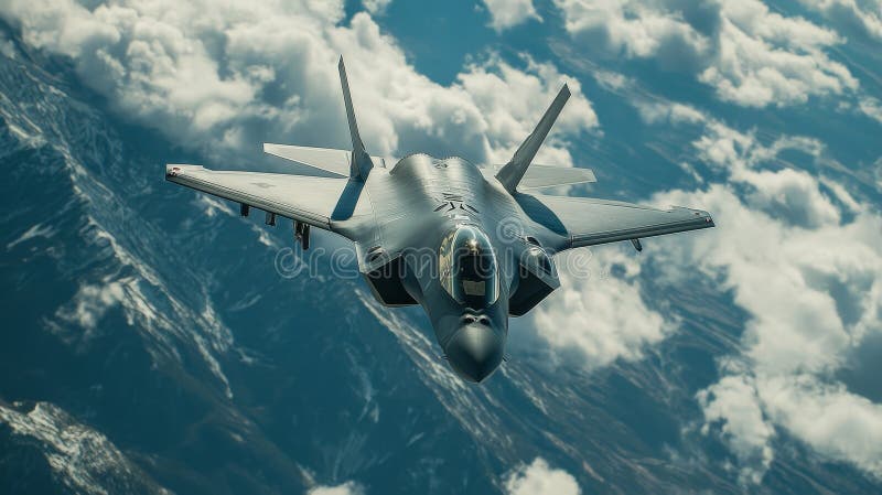 Advanced Stealth Fifth Generation Fighter Jet Soaring through the Sky ...