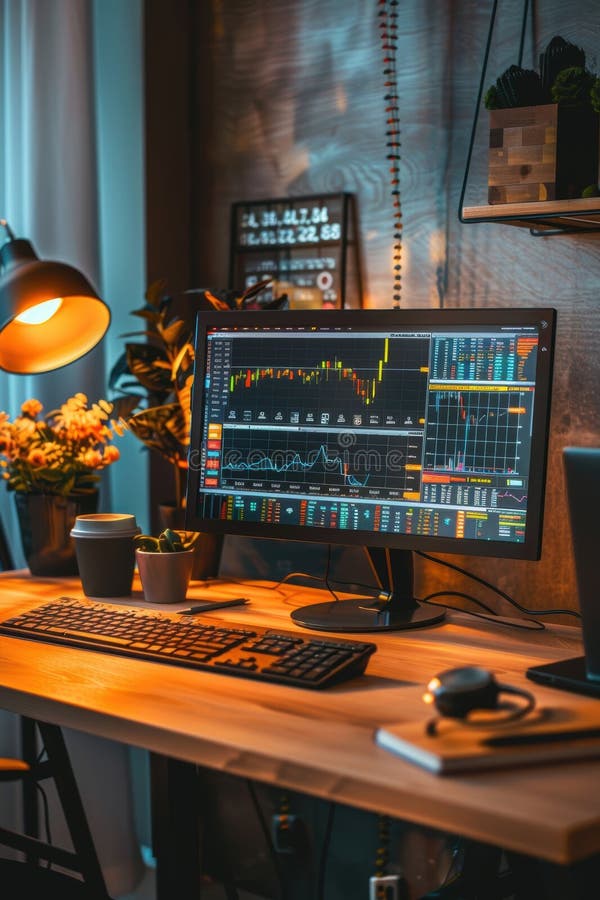 Advanced Stock Market Analysis Platform in Modern Minimalist Workspace ...