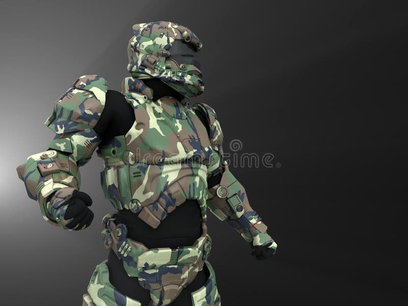 Advanced super soldier stock illustration. Illustration of trooper ...