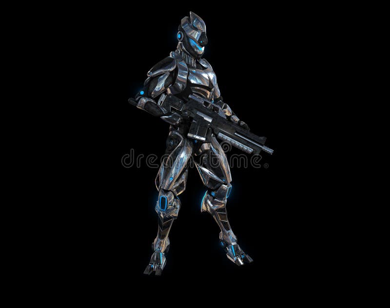 Advanced super soldier stock illustration. Illustration of mech - 38357389