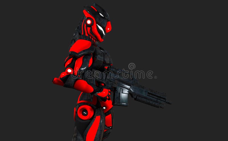 Advanced super soldier stock illustration. Illustration of model - 63181355