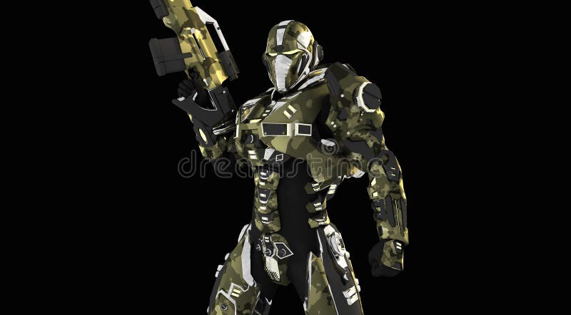 Advanced super soldier stock illustration. Illustration of mech - 94414636