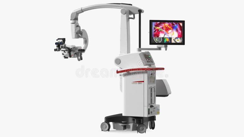Advanced Surgical Microscope with Integrated Display System Stock Image ...