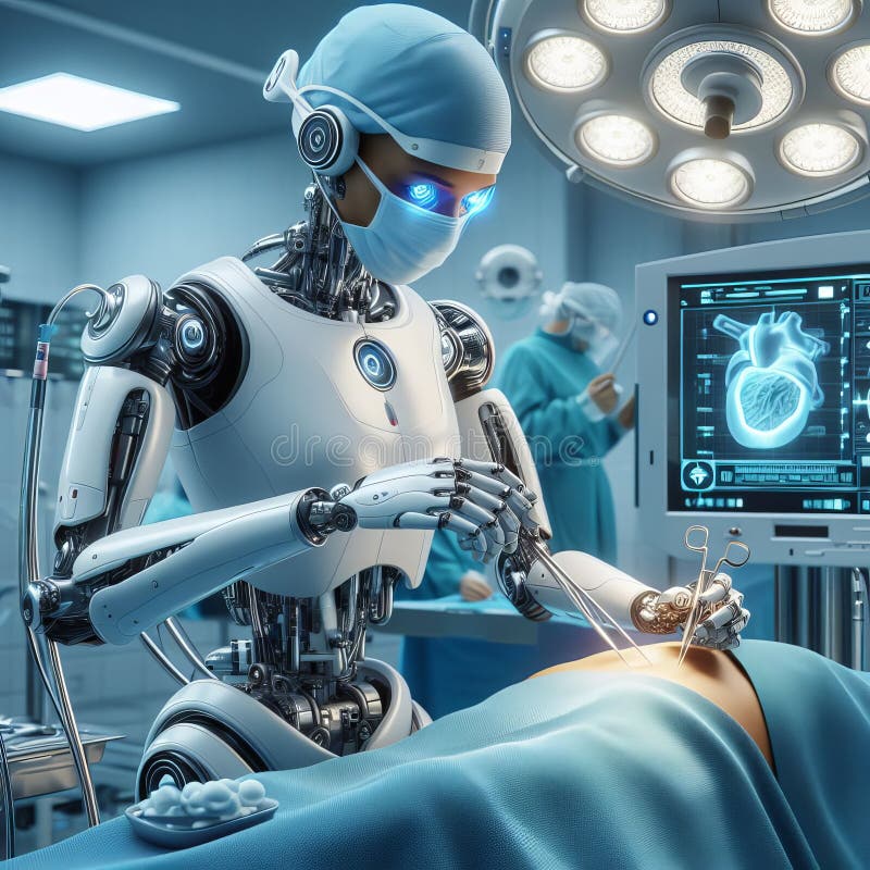 Advanced Surgical Robot Performing Heart Surgery Stock Photo - Image of ...