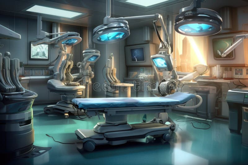 Advanced Surgical Robotic Arm in Operation Room Stock Photo - Image of ...