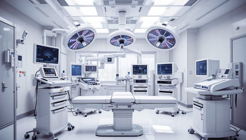 Advanced Surgical Suite with High-Tech Equipment Stock Illustration ...