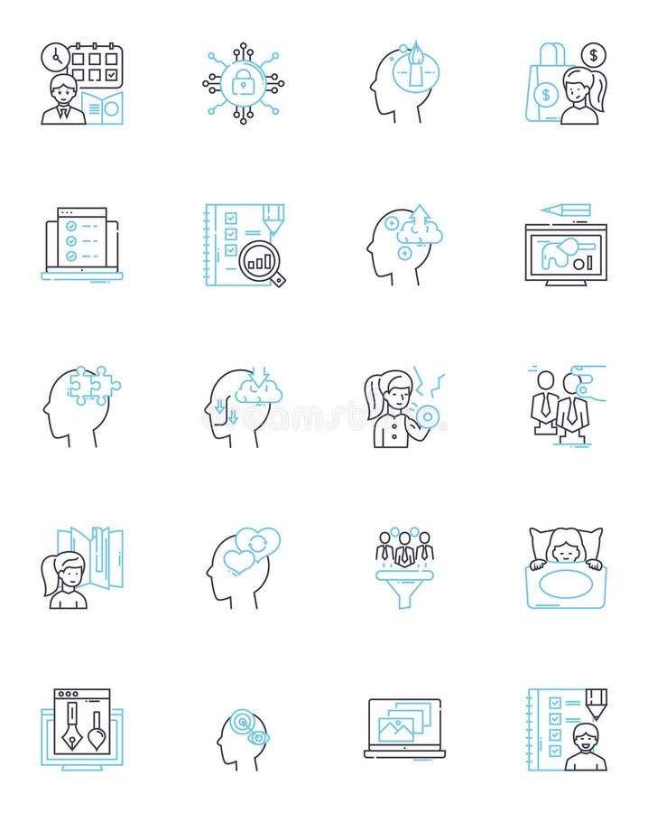 Advanced Systems Linear Icons Set Automation Precision Analytics