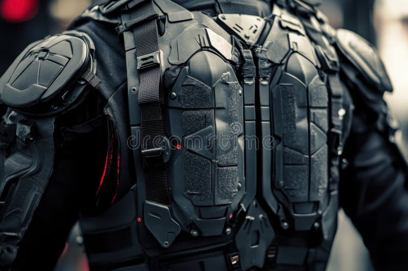 Advanced Tactical Armor Displayed in a Modern Technology Showcase Event ...