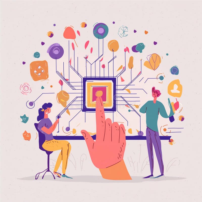 Advanced Tech Concept Visualization CPU Microchip Starting Artificial ...