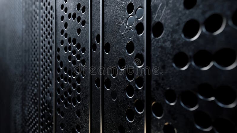 Advanced Tech Digital Backdrop with Metallic Plates and Particles Stock ...