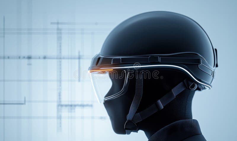 Advanced Tech Helmet stock illustration. Illustration of futuristic ...
