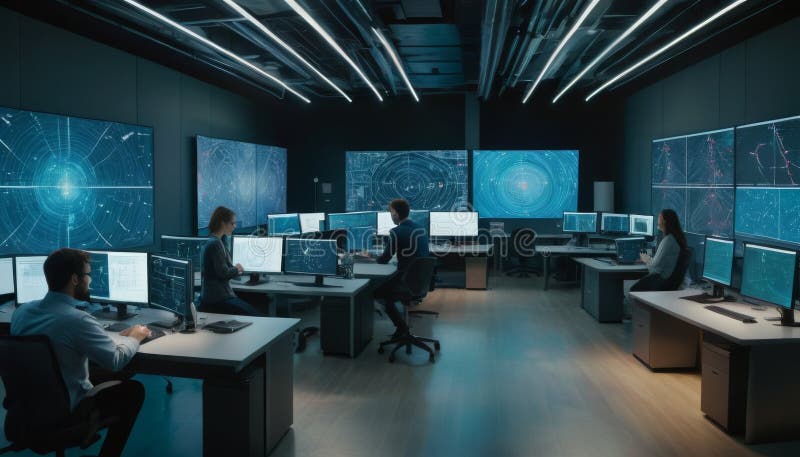 Advanced Tech Team in Network Operations Center Stock Photo - Image of ...