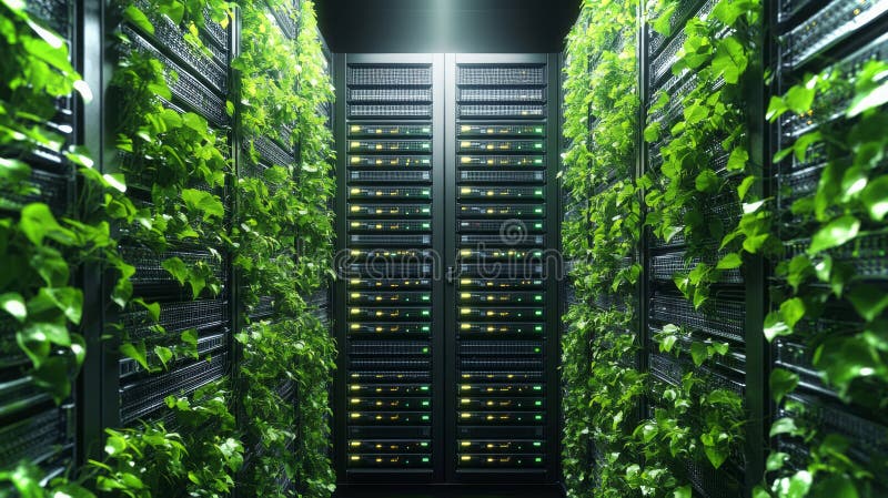 Advanced Tech Transformation with Greenery in a 4K Server Room ...