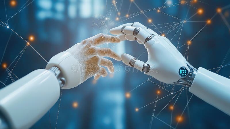 Advanced Technological Robot Interacting with Money and Finance Stock ...