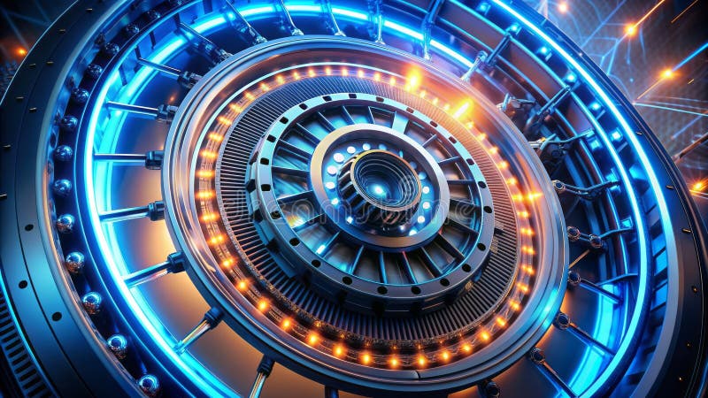 Advanced Technological Wheel a Glowing Symphony of Innovation and ...