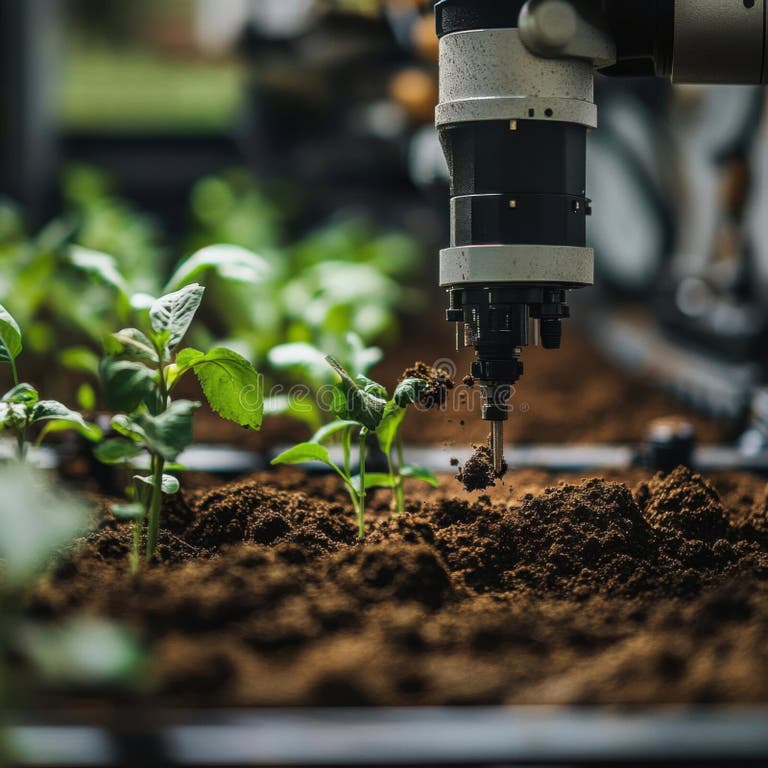 Advanced Technology in Agriculture with Automated Planting System Stock ...