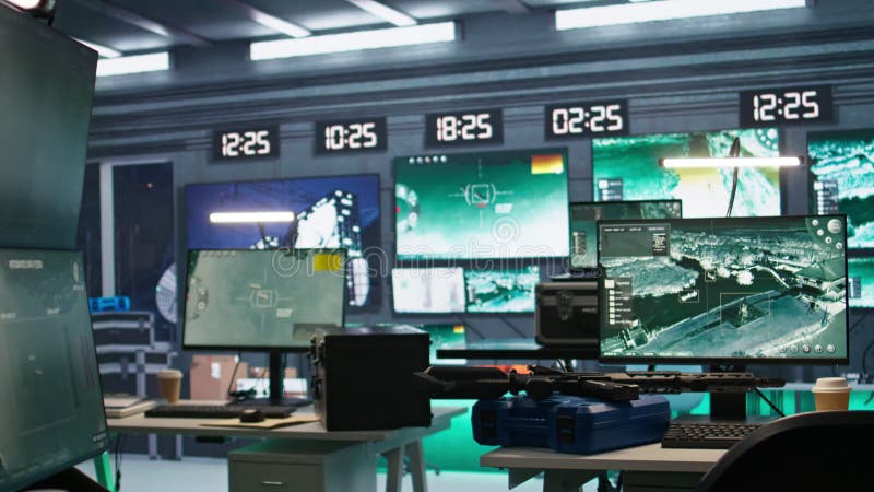 Advanced Technology in Army Command Center Stock Video - Video of state ...