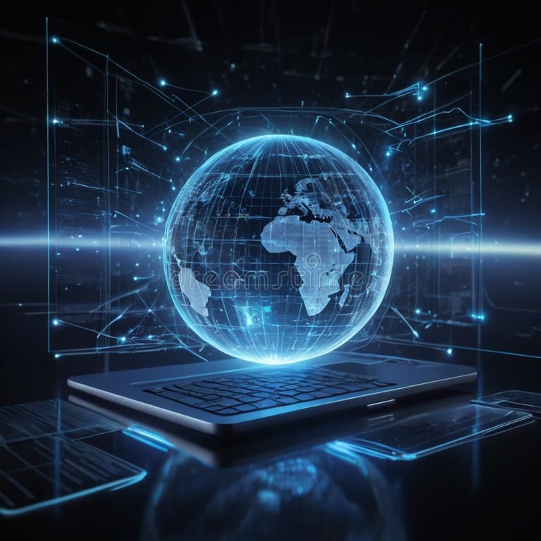 Advanced Technology Background – Glowing Data Grids, Autonomous Devices ...