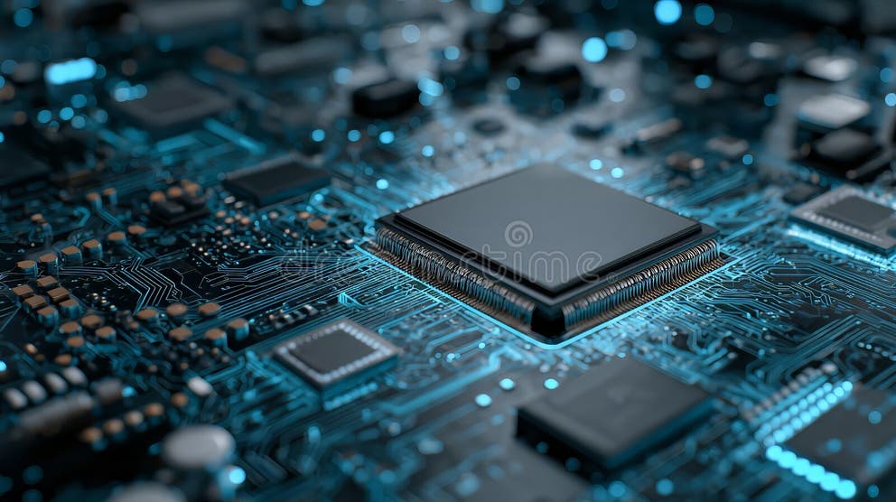 Advanced Technology Circuit Boards with Microchips and Ai Elements ...