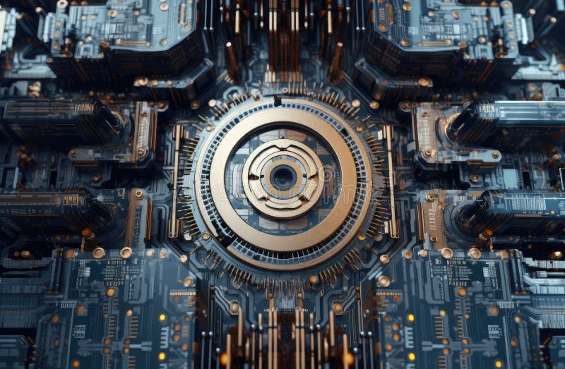 Advanced Technology Concept. Processor Microchip. Artificial Intelligence Digitalization of ...