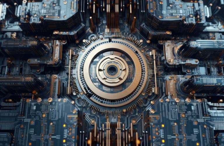 Advanced Technology Concept. Processor Microchip. Artificial Intelligence Digitalization of ...