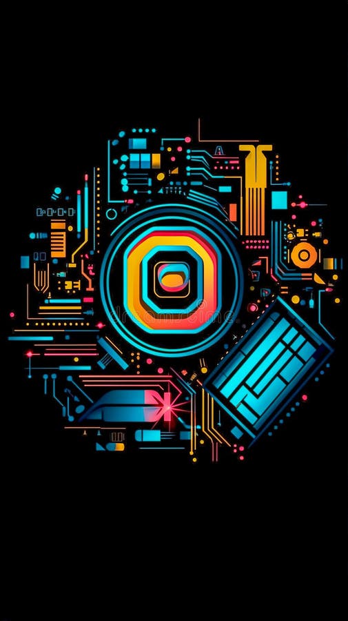 Advanced Technology Concept Visualization Circuit Board Cpu Processor Microchip Generative Ai