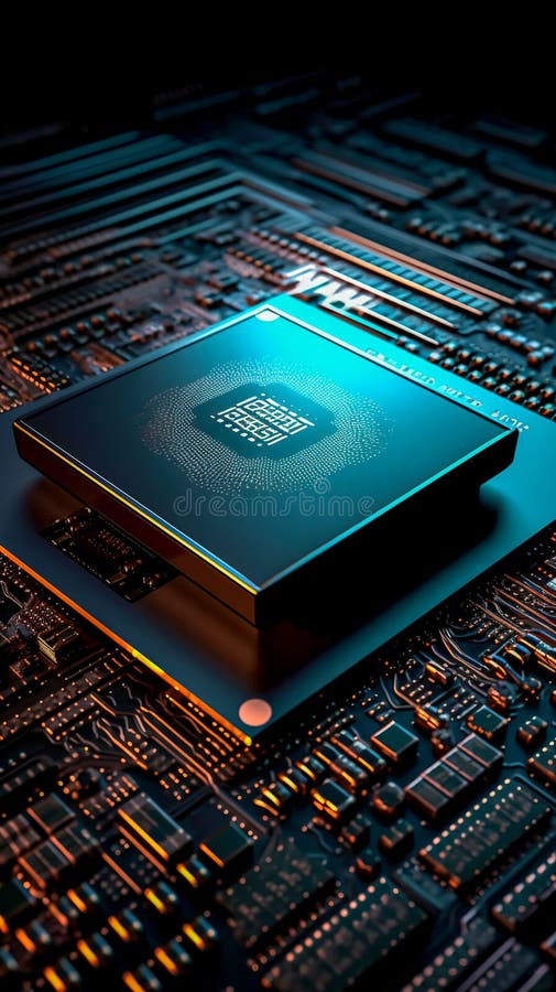 Advanced Technology Concept Visualization Circuit Board Cpu Processor