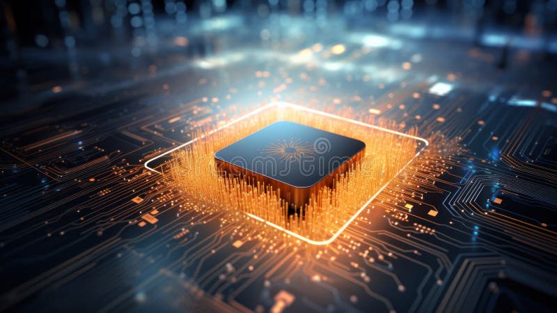Advanced Technology Concept Visualization: Circuit Board CPU Processor ...