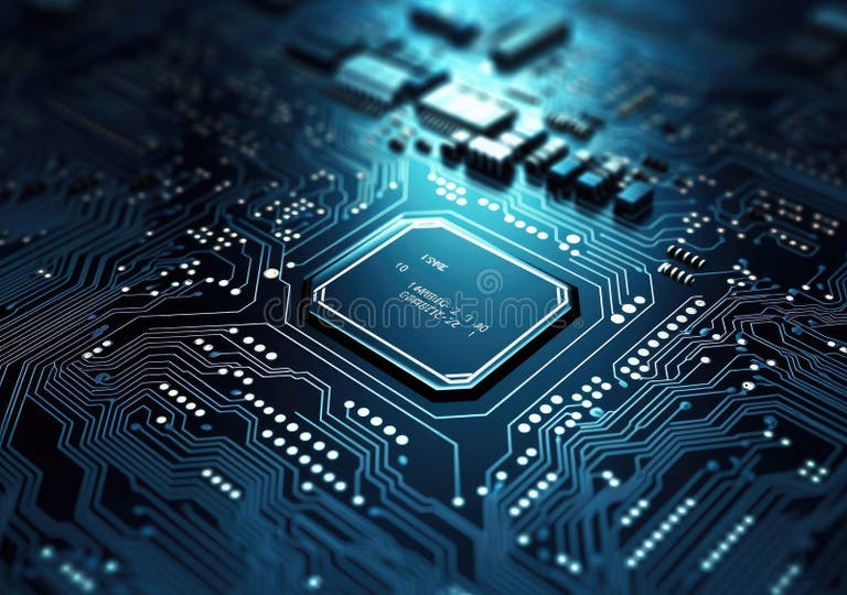 Advanced Technology Concept Visualization Circuit Board CPU Processor ...