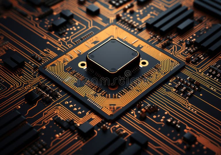 Advanced Technology Concept Visualization Circuit Board CPU Processor ...