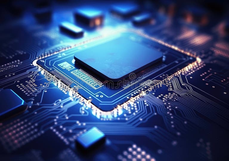 Advanced Technology Concept Visualization Circuit Board CPU Processor ...