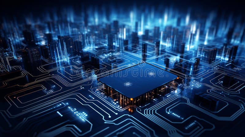 Advanced Technology Concept Visualization. Neural Network AI Generated ...