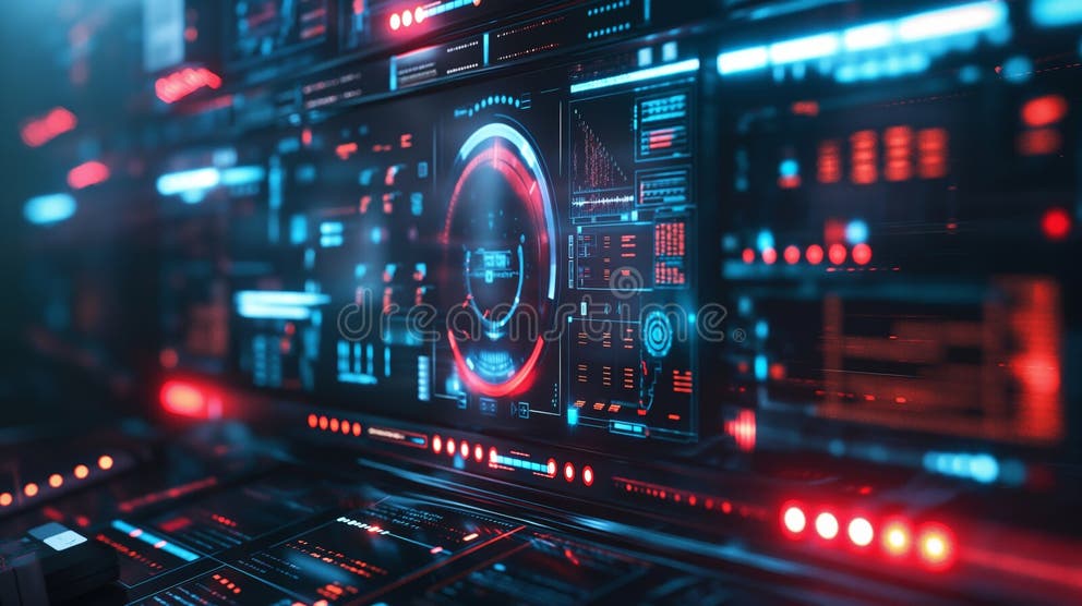 Advanced Technology Control Panel Interface Stock Photo - Image of data ...