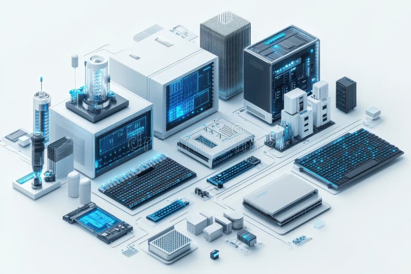 Advanced Technology and Data Storage Systems Arranged in a Modern ...