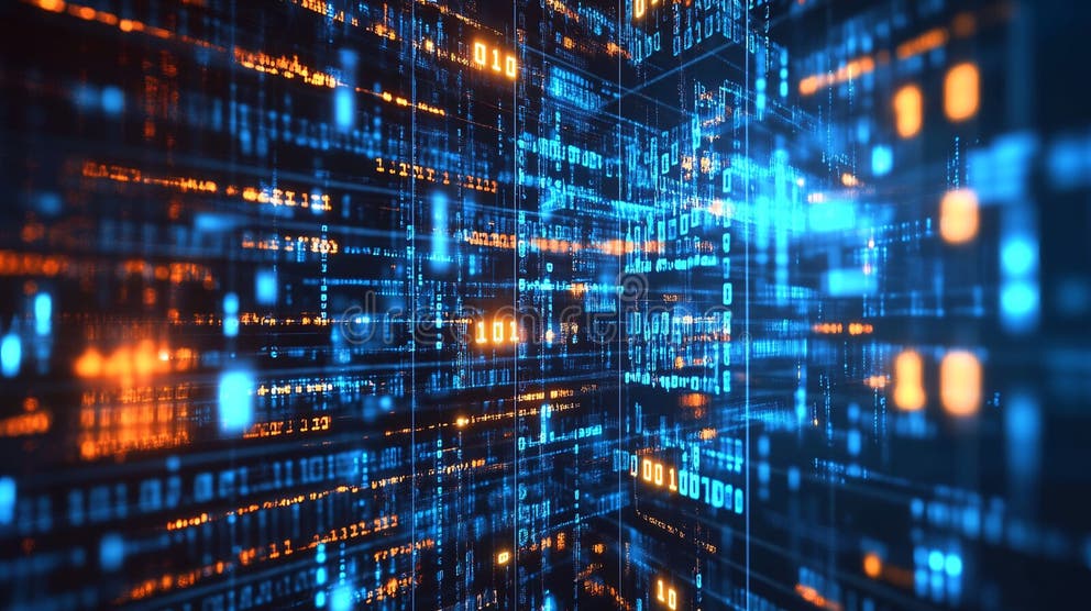 Advanced Technology Design with Abstract Binary Code and Digital Graphics for Cybersecurity and ...