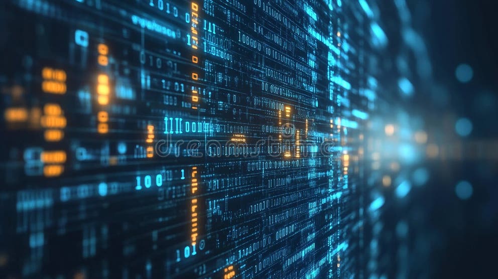 Advanced Technology Design with Abstract Binary Code and Digital Graphics for Cybersecurity and ...