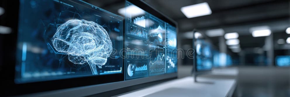 Advanced Technology Displays Show Brain Activity and Data Analysis in a Modern Research Facility ...