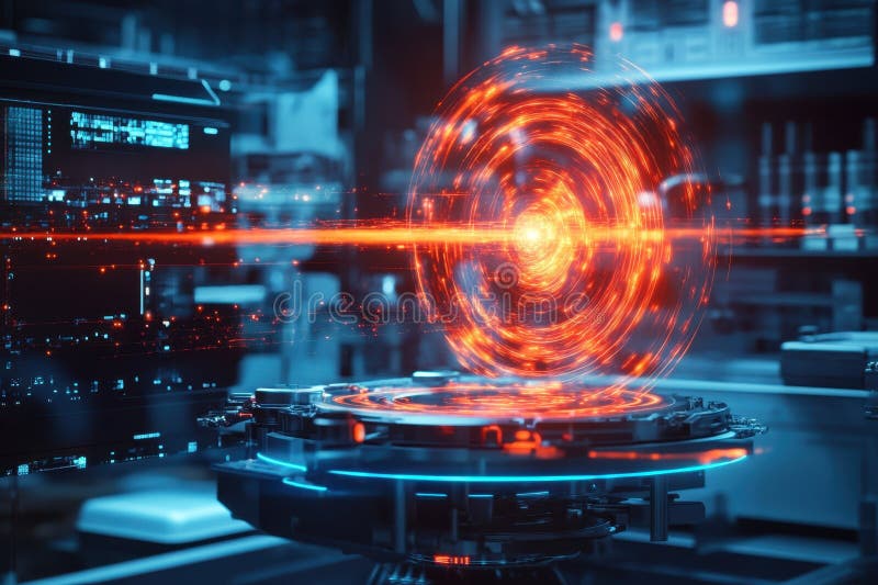 Advanced Technology in a Futuristic Laboratory Showcasing a Glowing ...