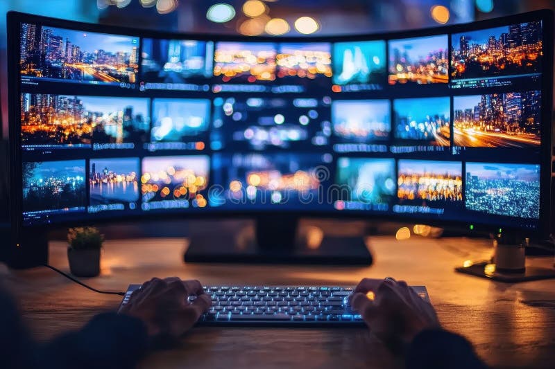 Advanced Technology Hub Showcasing Multiple Cityscapes and Intelligent ...