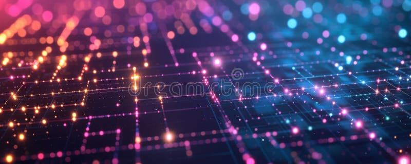 Advanced Technology Illustration Showcasing a Square Grid Pattern ...